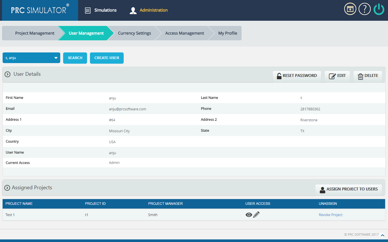 User Management – Schedule